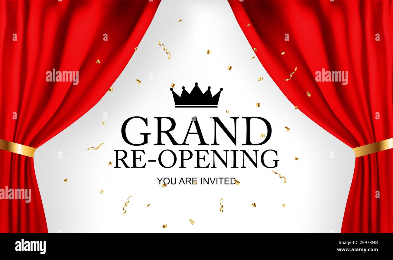 Grand RE-Opening Card Business Poster Background. Vector Illustration ...
