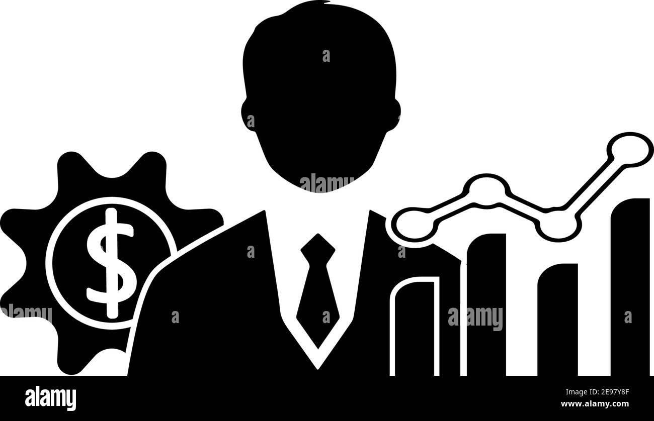 Business management black color icon vector Stock Vector Image & Art ...