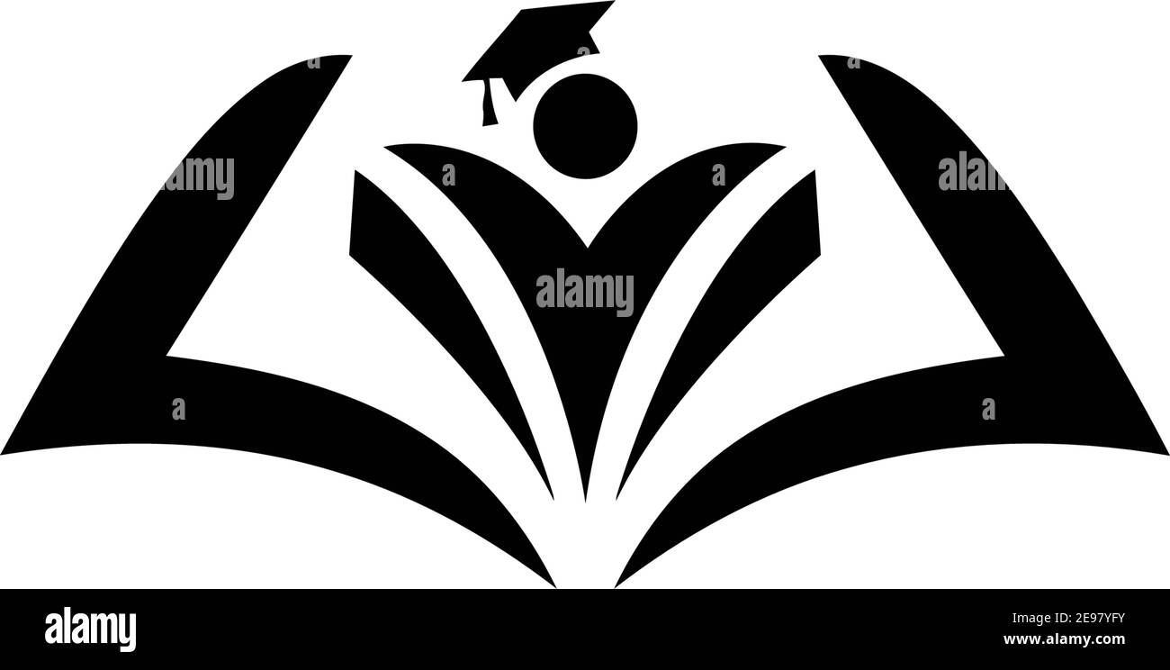 Creative graduation cap and student black icon vector Stock Vector ...