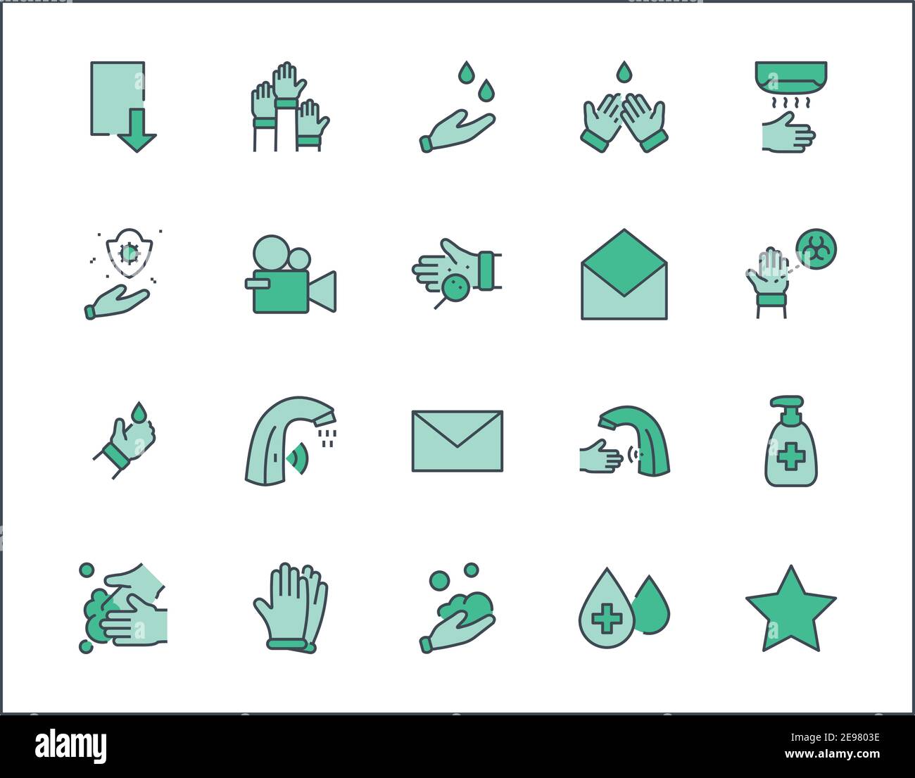 Hands soap dispenser line Stock Vector Images - Alamy