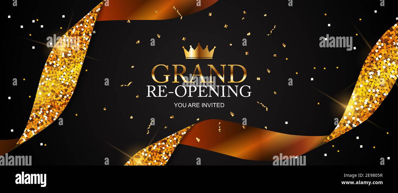 Grand RE-Opening Card Business Poster Background. Vector Illustration ...