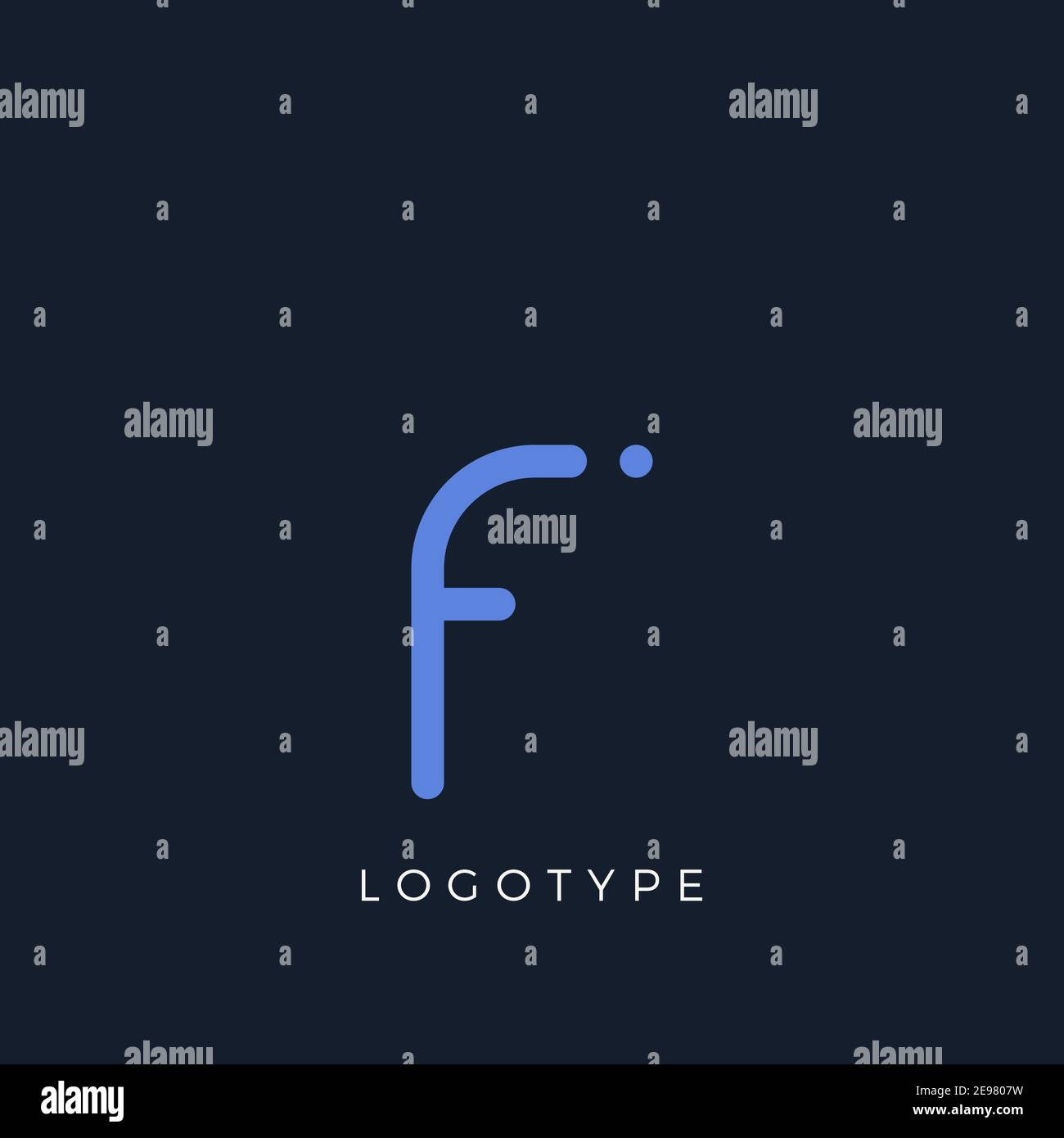 Minimalist letter f with dots, awesome monogram. Lowercase letter for ...