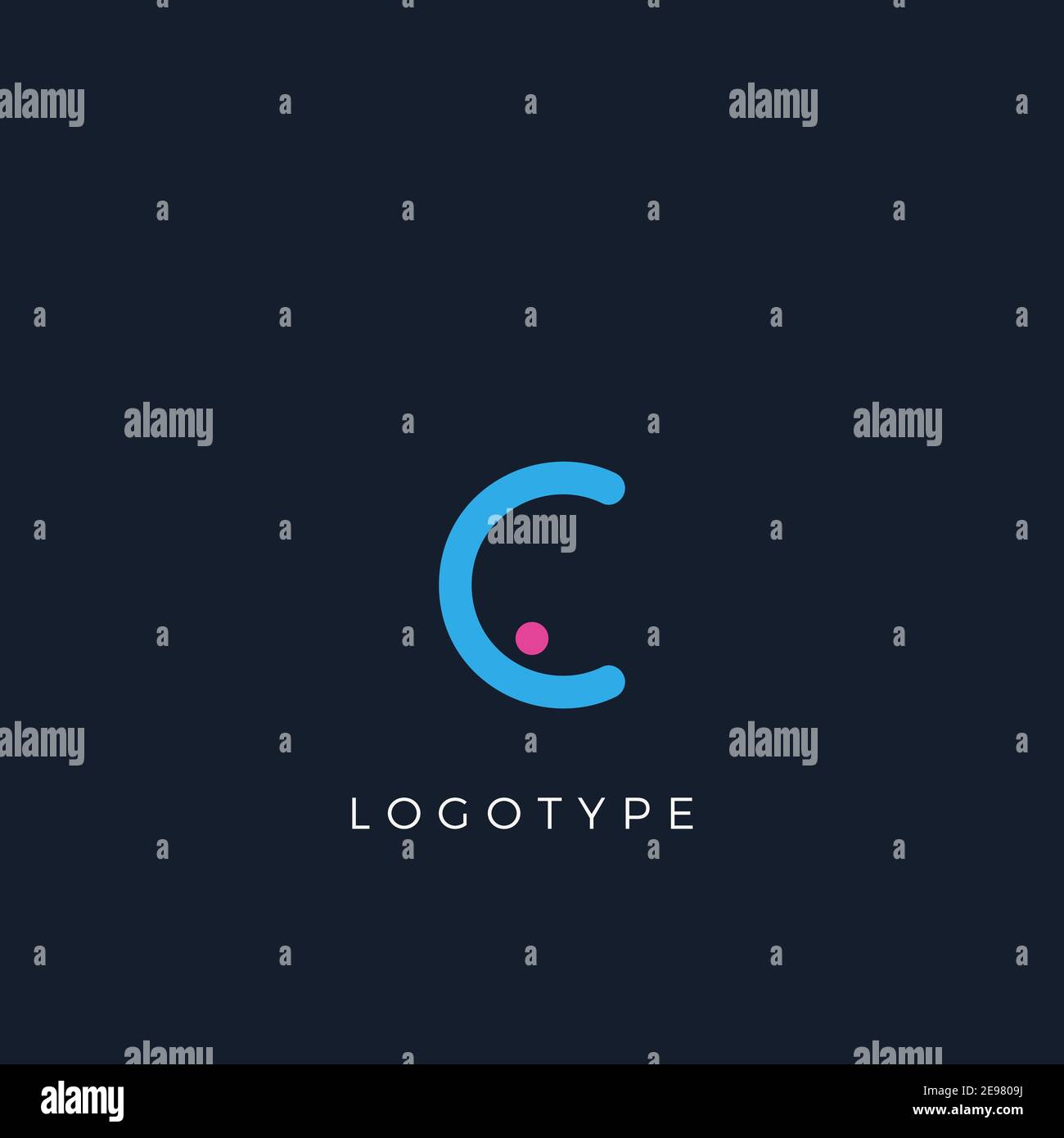 Minimalist letter C with dots, awesome monogram. Lowercase letter for ...