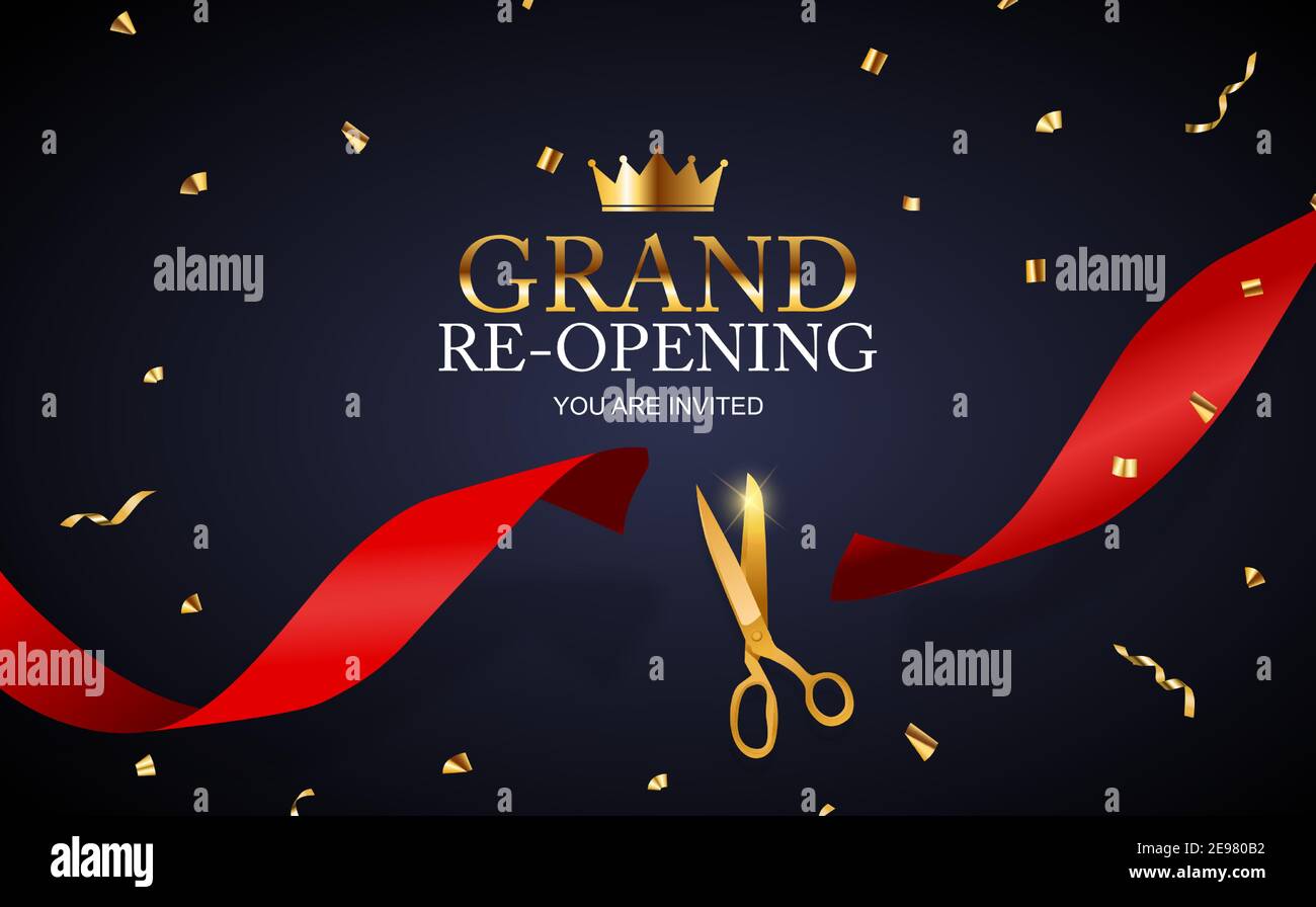 Grand RE-Opening Card Business Poster Background. Vector Illustration ...