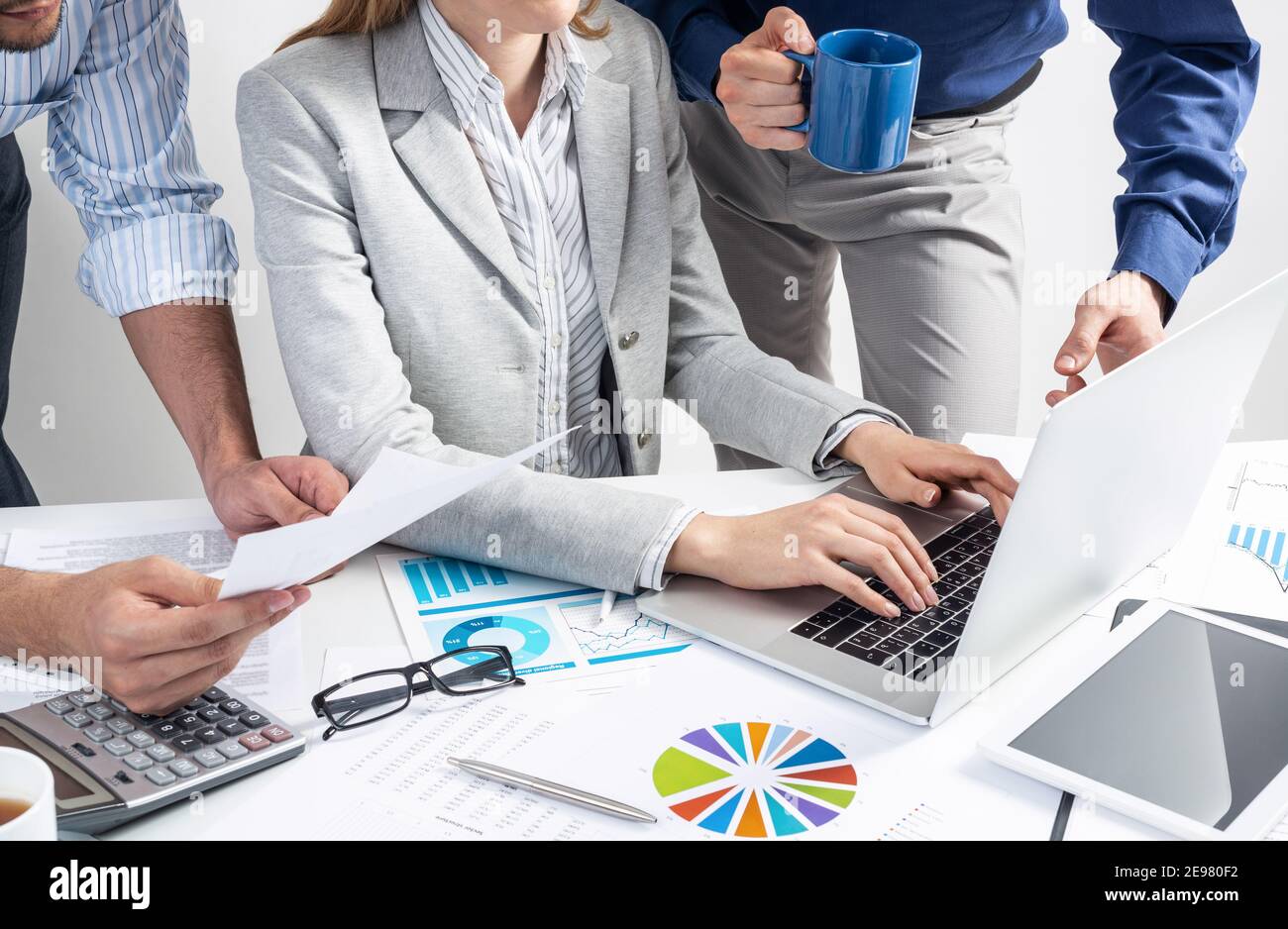 Business team working with documents Stock Photo - Alamy