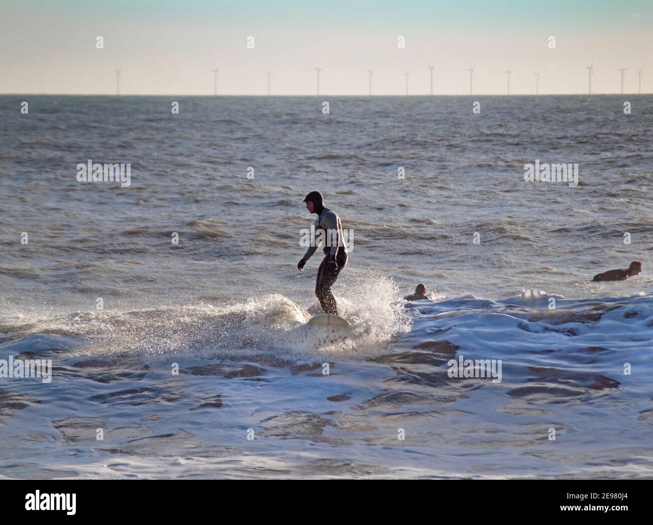 Surfing in the sea off Brighton Stock Photo - Alamy