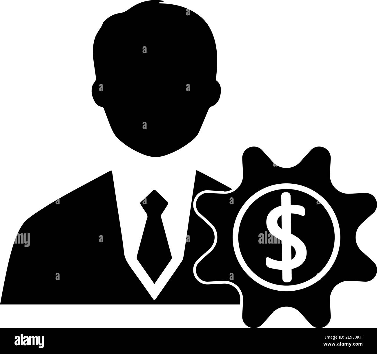 Business management black color icon vector Stock Vector Image & Art ...