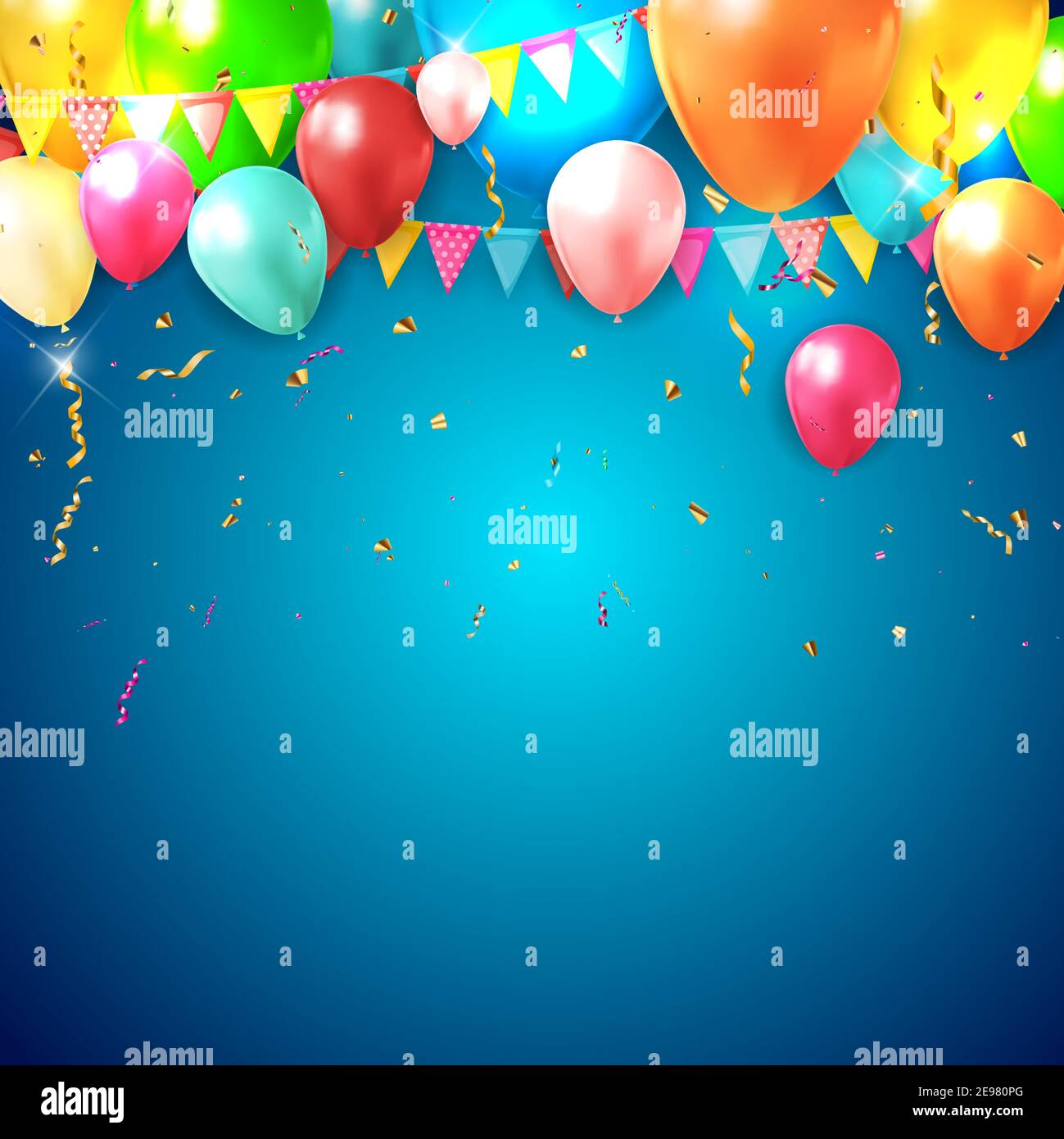 Realistic 3d balloon background for party, holiday, birthday, promotion ...