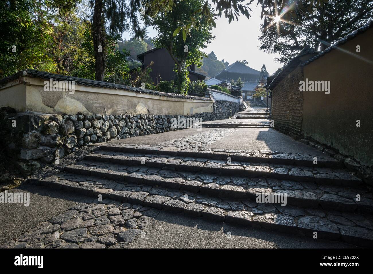 Steps and path leading to Nigatsu-do, an important religious structure ...