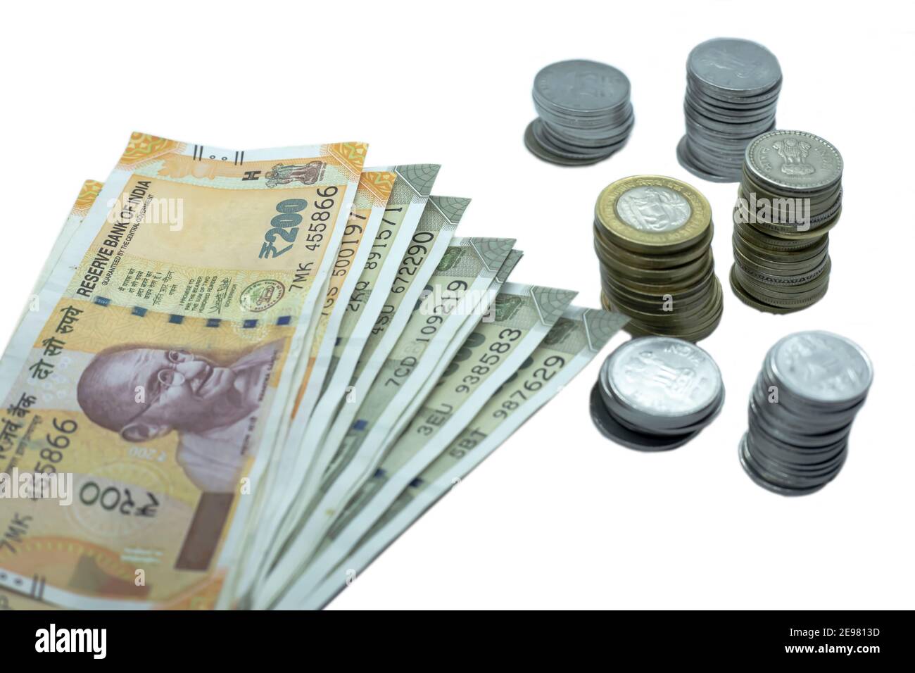 Indian Currency Rupee Notes and Coin Stock Photo - Alamy