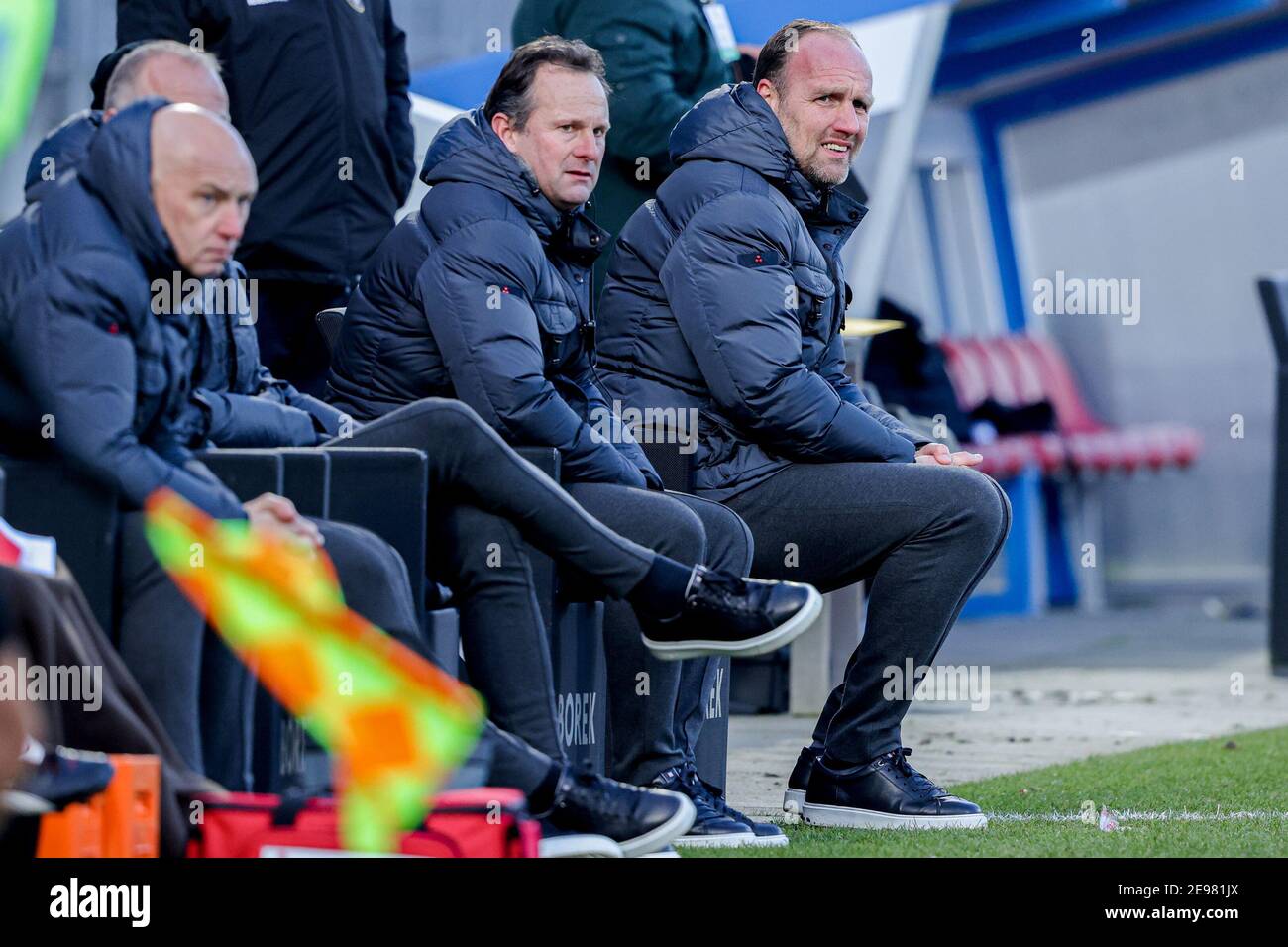 TILBURG, NETHERLANDS - JANUARY 31: (R): Head Coach Dick Lukkien of FC ...