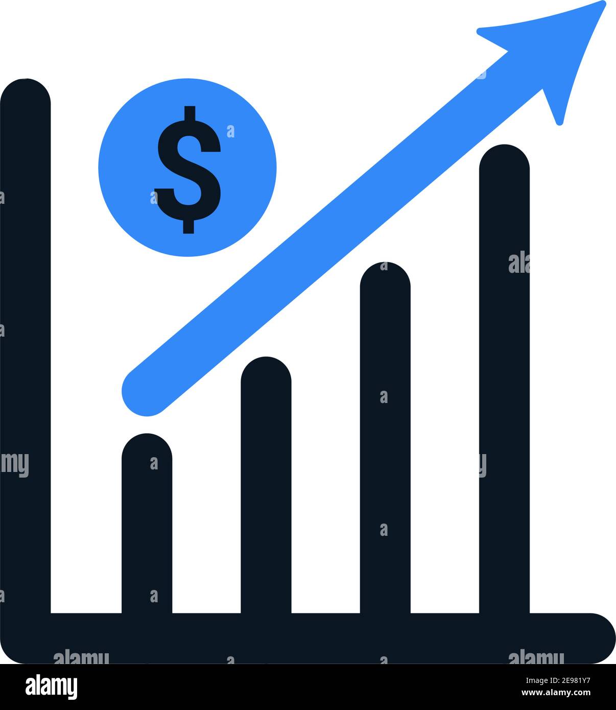 Profit statistics icon, Earning growth chart icon Stock Vector Image ...