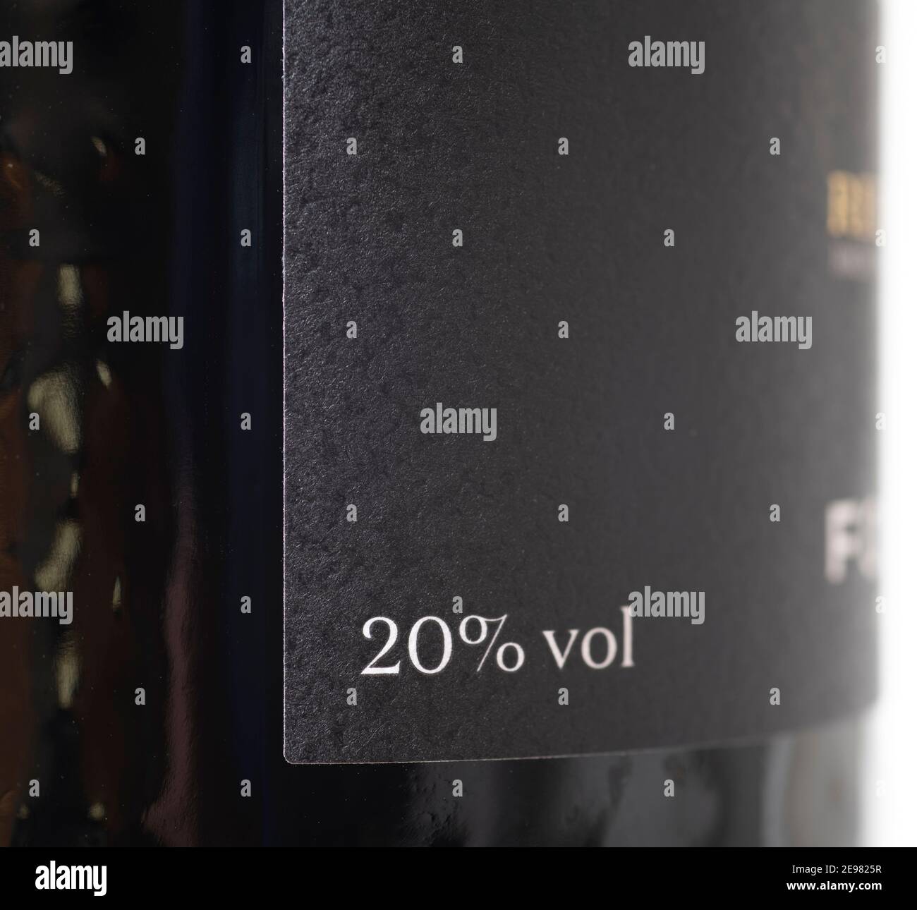 Fonseca Bin 27 Reserve Port wine label closeup alcohol volume Stock ...