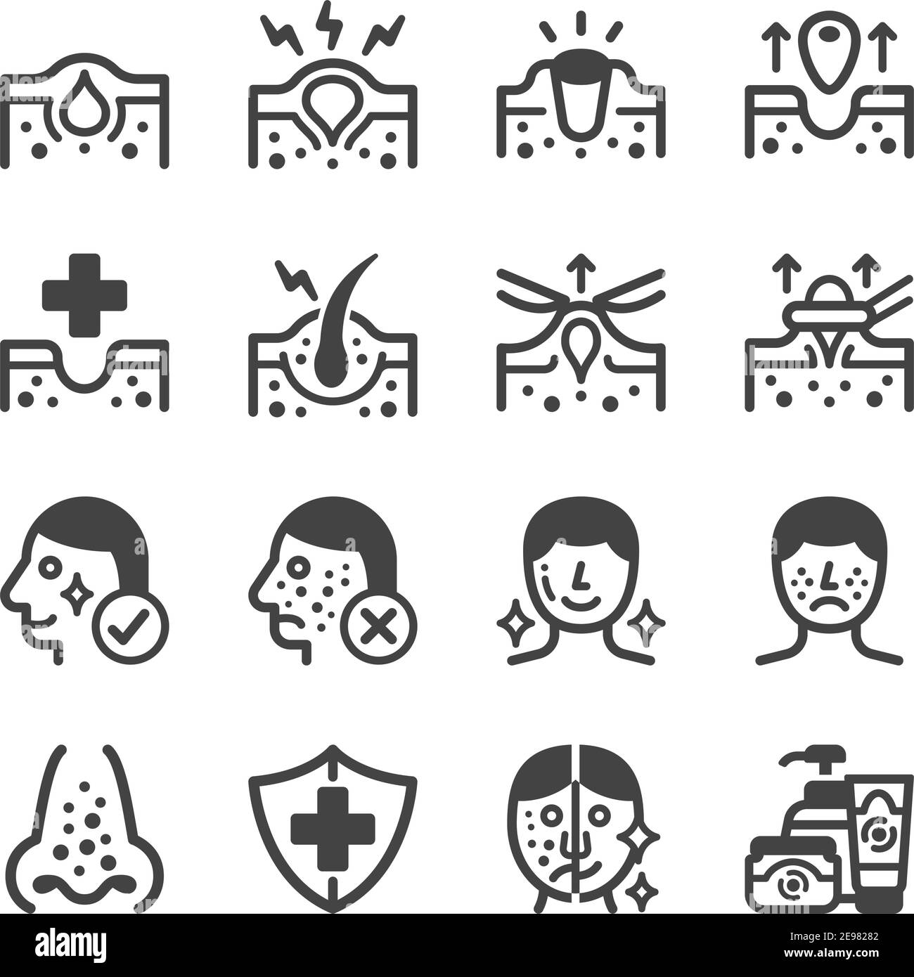 Acne problem face inflammation Cut Out Stock Images & Pictures - Alamy