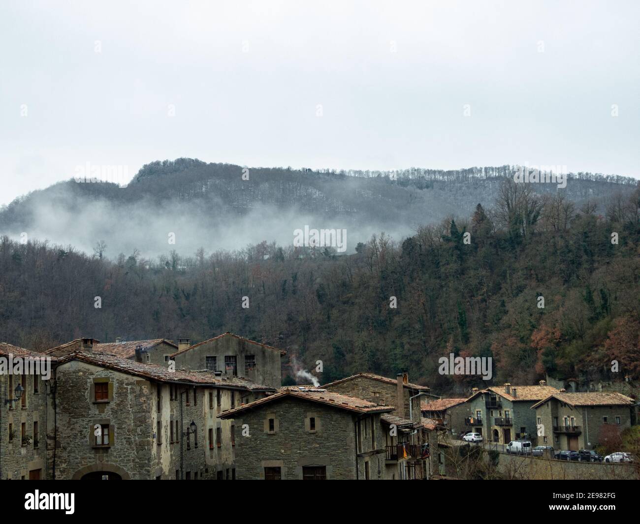 The medieval city of Rupit,Catalunya,Spain at Christmas Eve Stock Photo ...