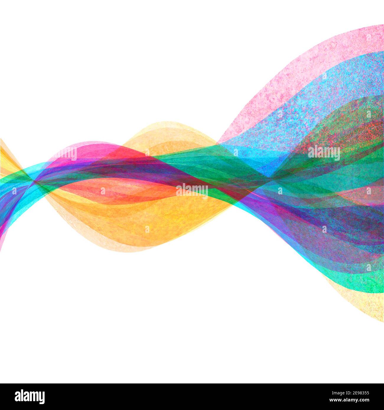Watercolor transparent colorful wave background. Watercolour hand ...