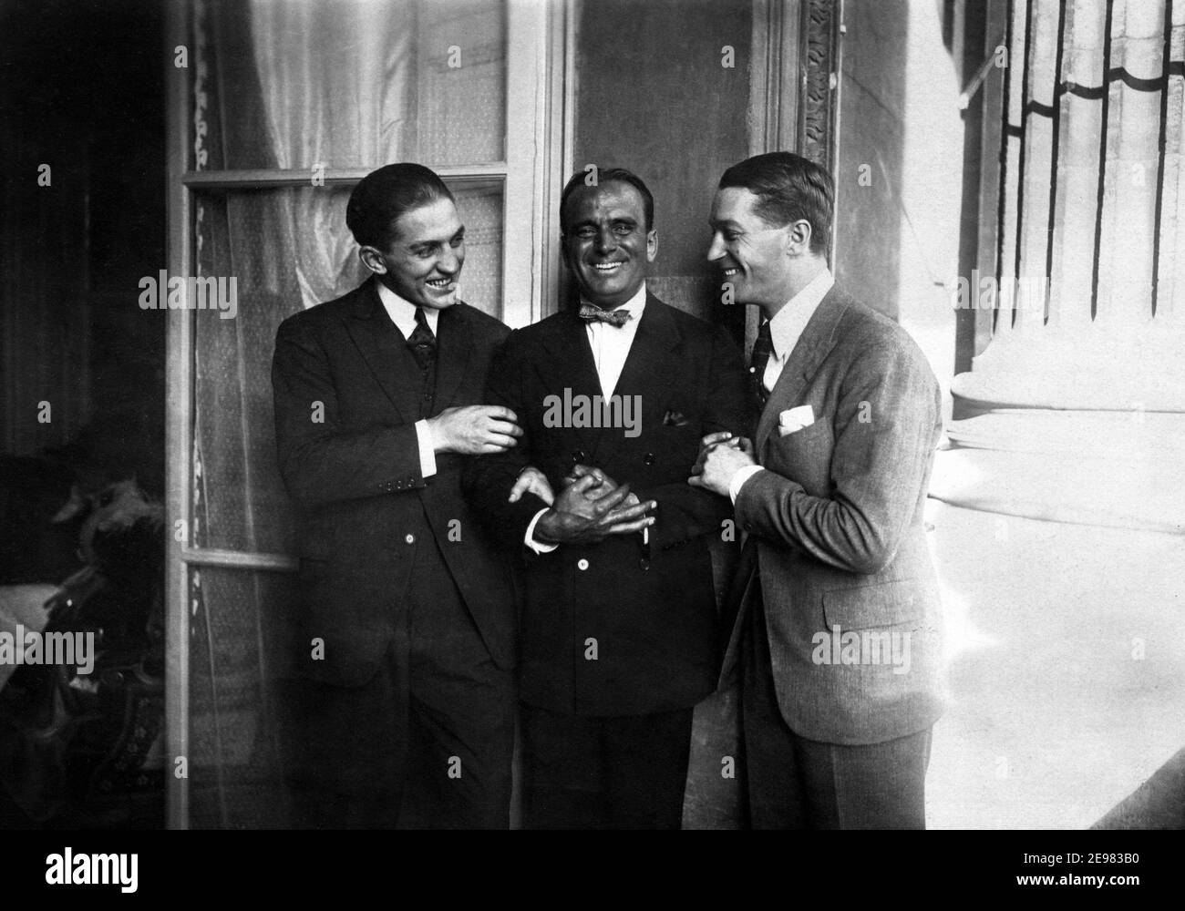 Boxer GEORGES CARPENTIER DOUGLAS FAIRBANKS Sr and MAURICE CHEVALIER ...