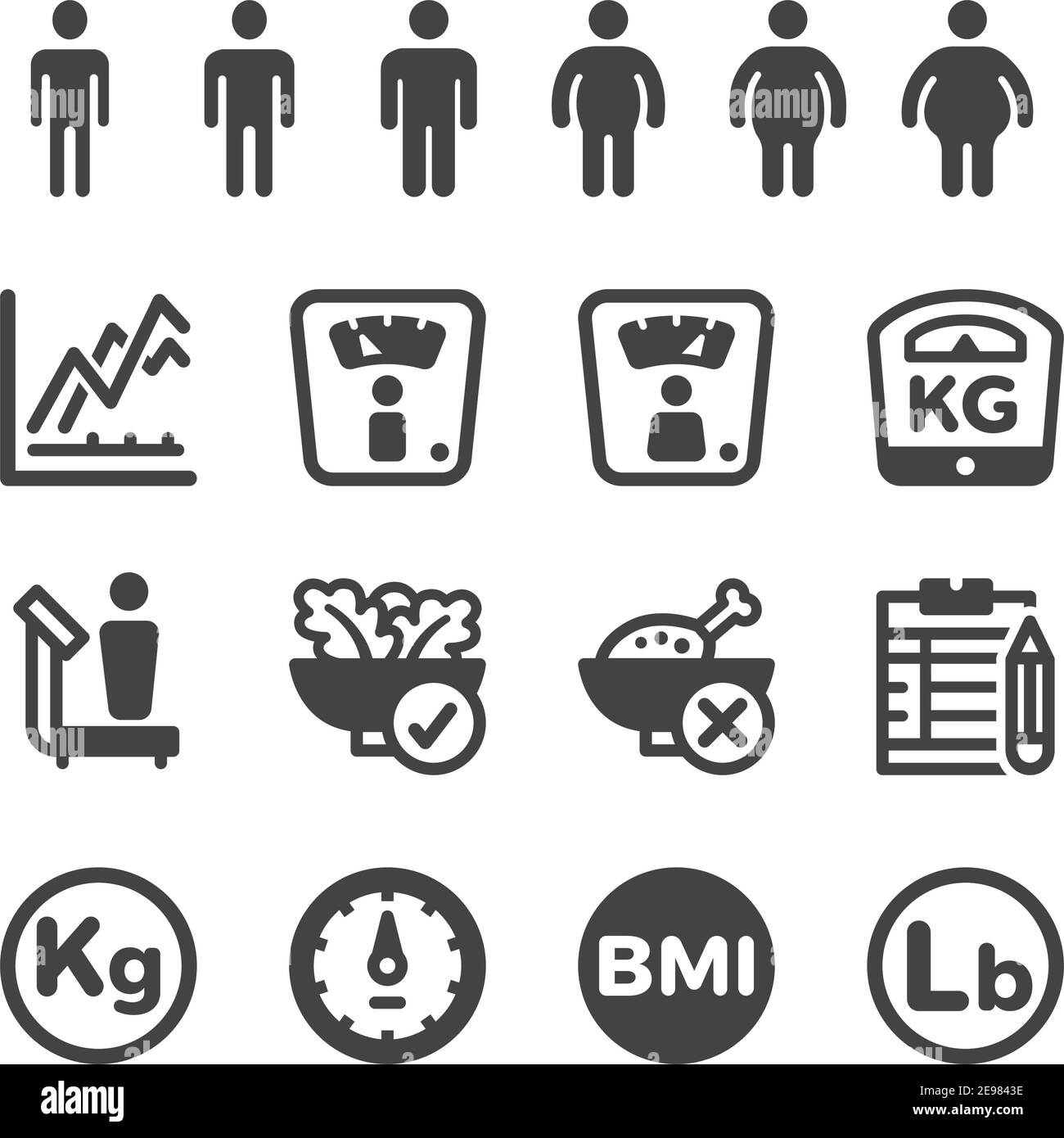 human weight icon set,vector and illustration Stock Vector Image & Art ...