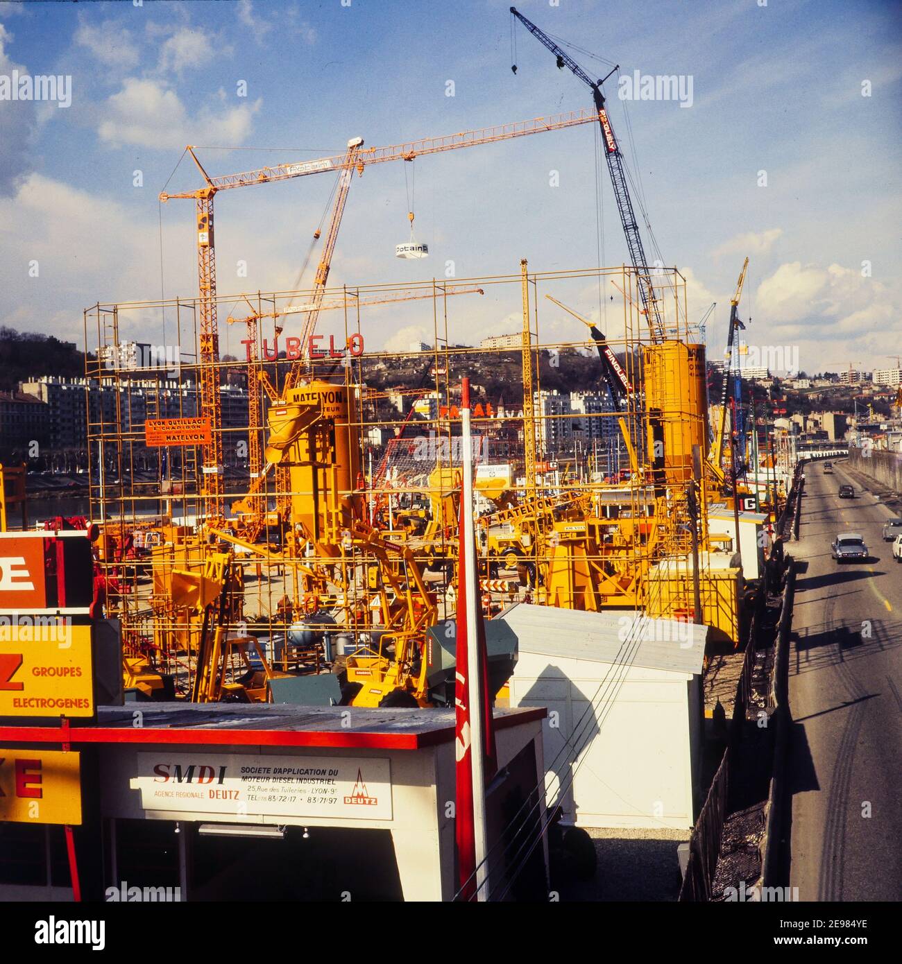 General view of Lyon's Fair, as seen Quay Achille Lignon, Lyon, Rhone ...