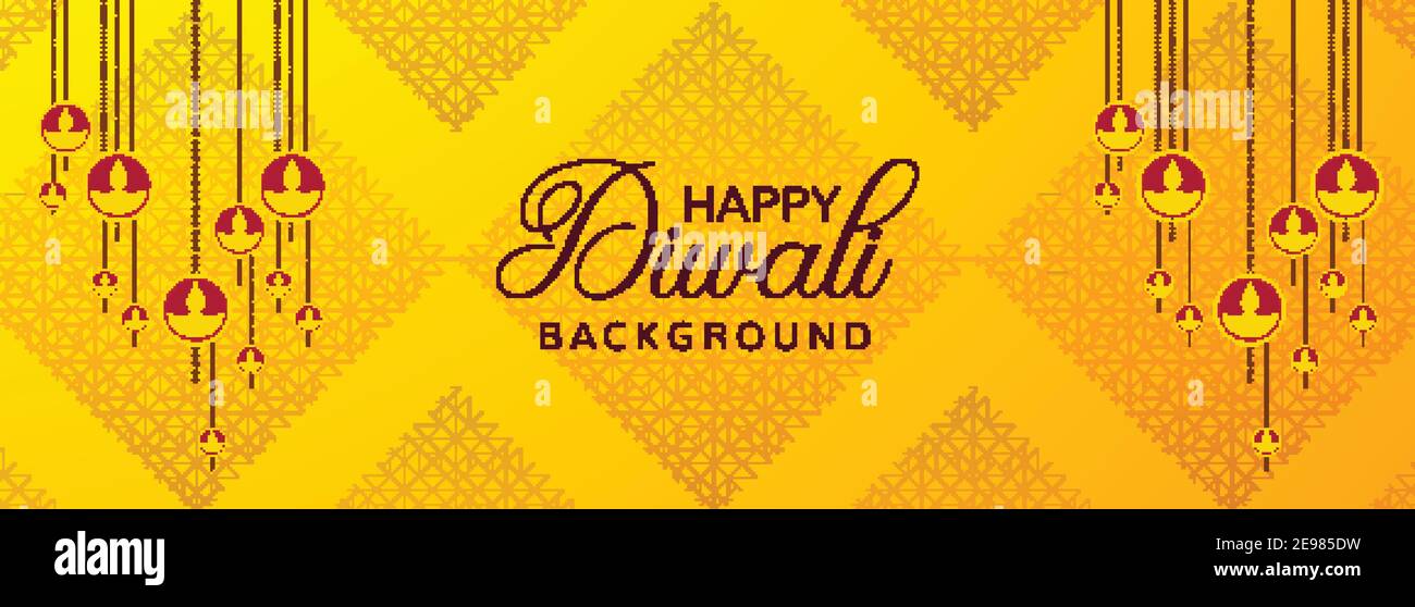 beautiful diwali banner with diya decoration design Stock Vector Image ...