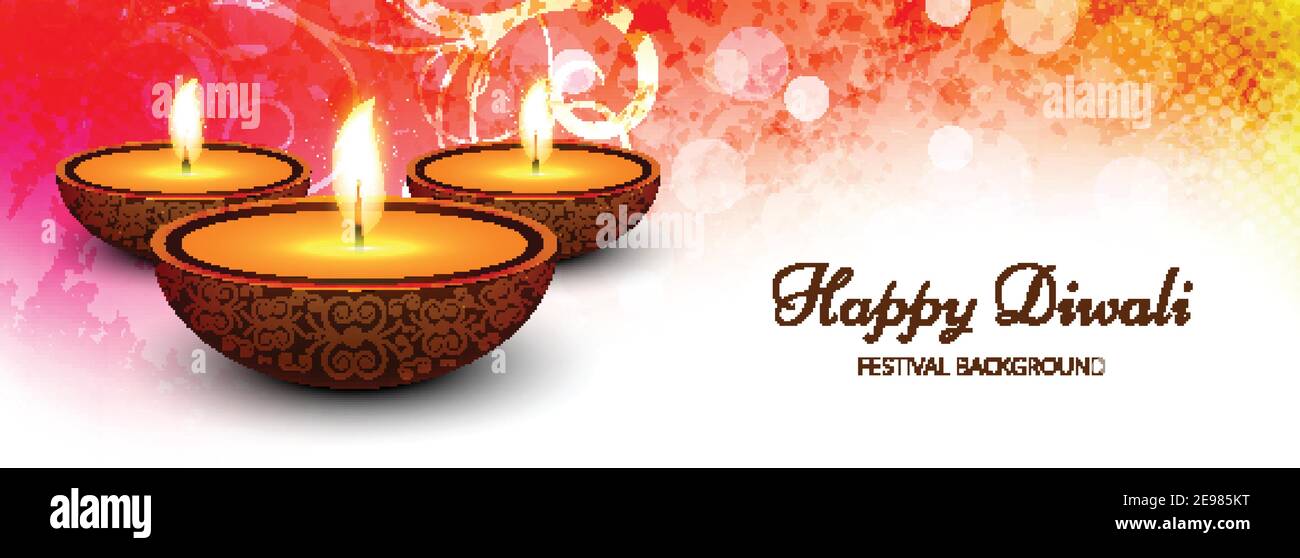 creative happy diwali celebration banner design vector Stock Vector ...