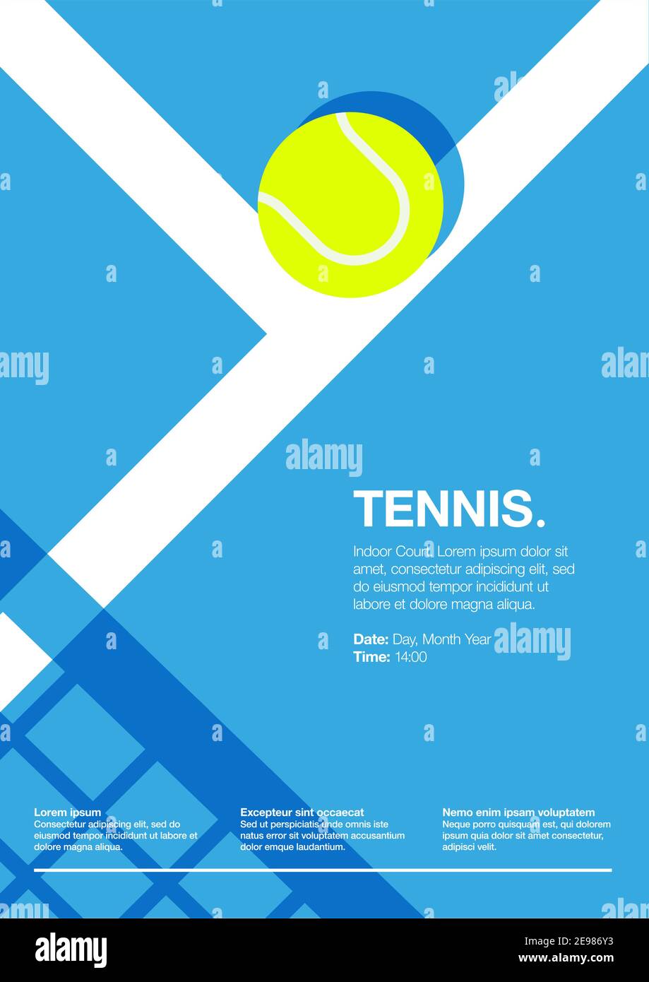 Tennis Open Championship and Tournament Portrait Poster. Indoor, Blue ...