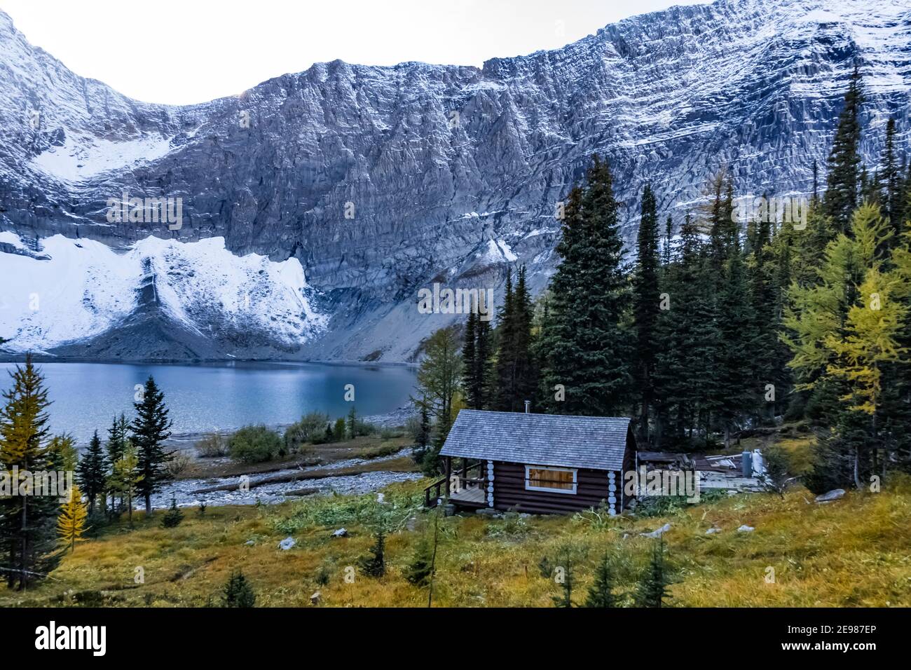 Floe Lake Patrol Cabin, used by National Park Wardens, in Kootenay ...