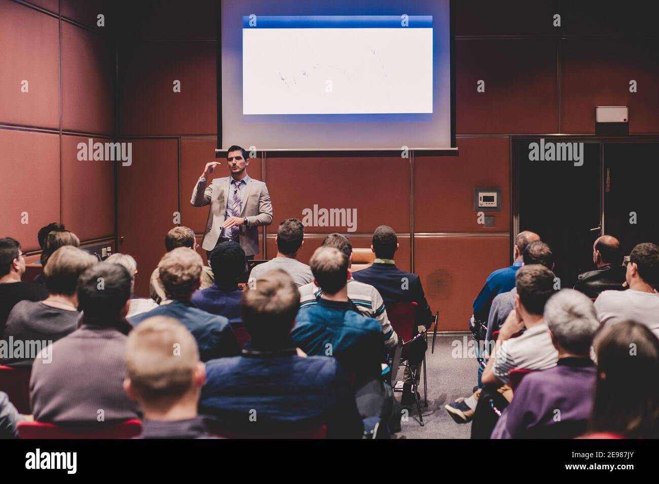 Speaker Giving a Talk at Business Meeting Stock Photo - Alamy