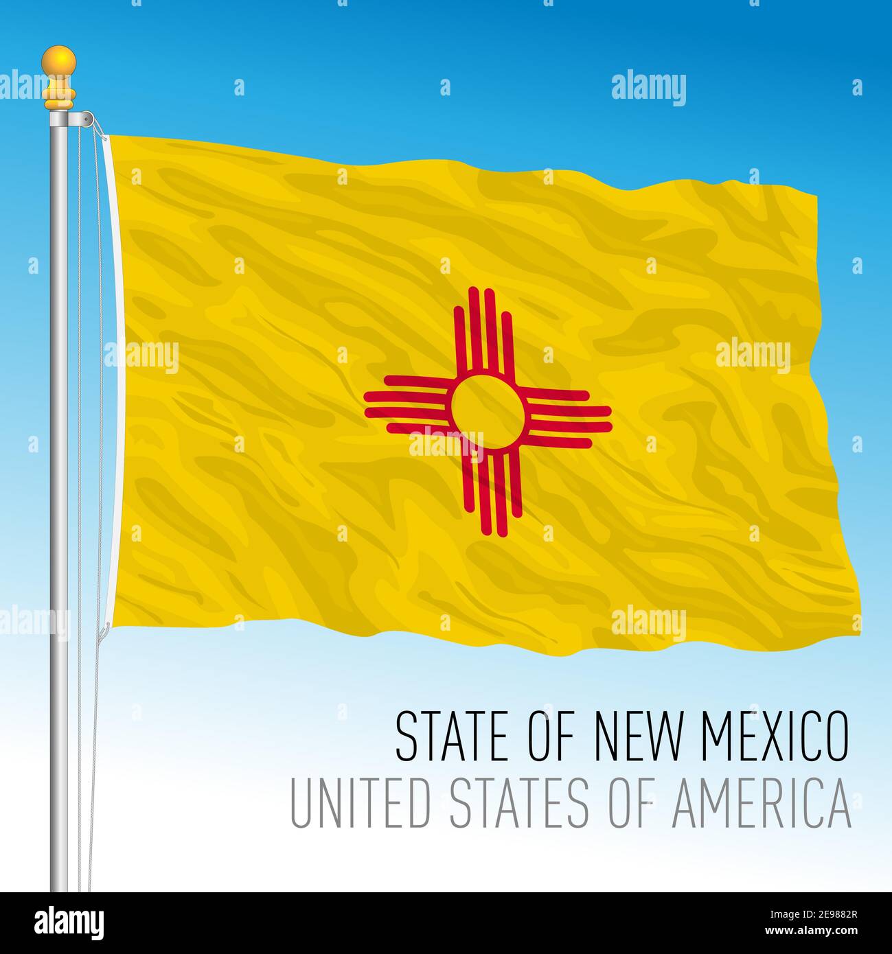 New Mexico federal state flag, United States, vector illustration Stock ...