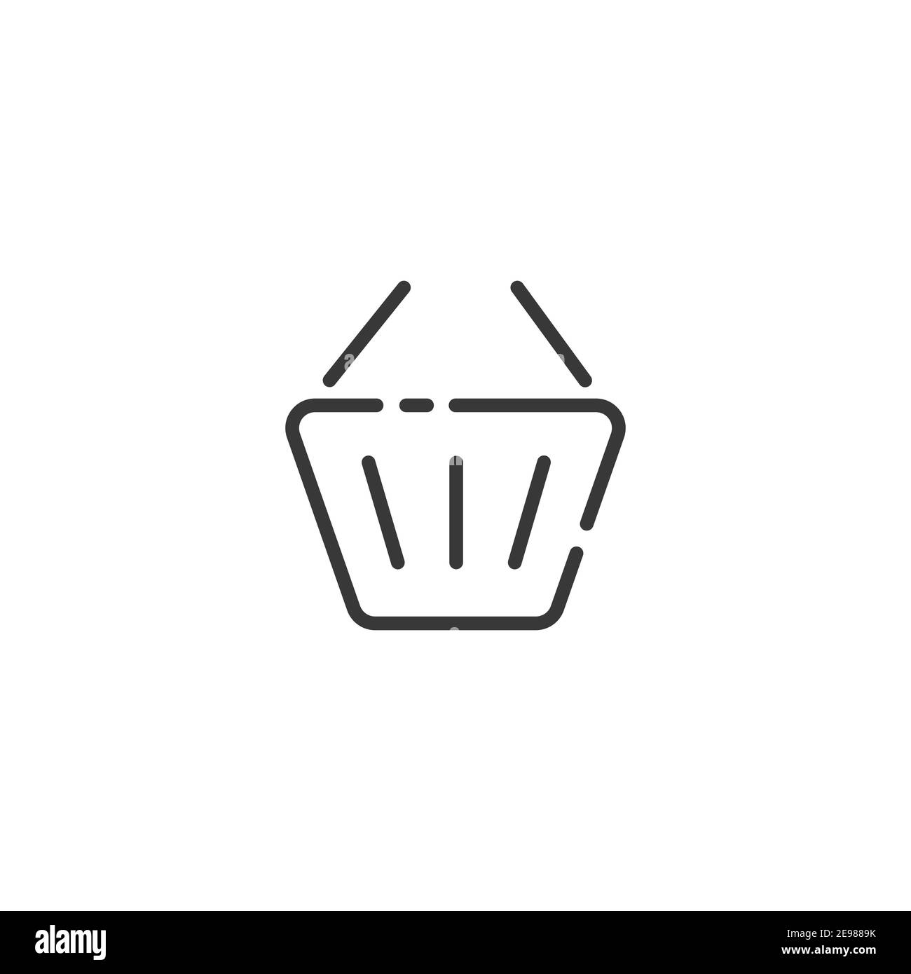 Empty shopping basket thin line icon. Isolated outline commerce vector ...