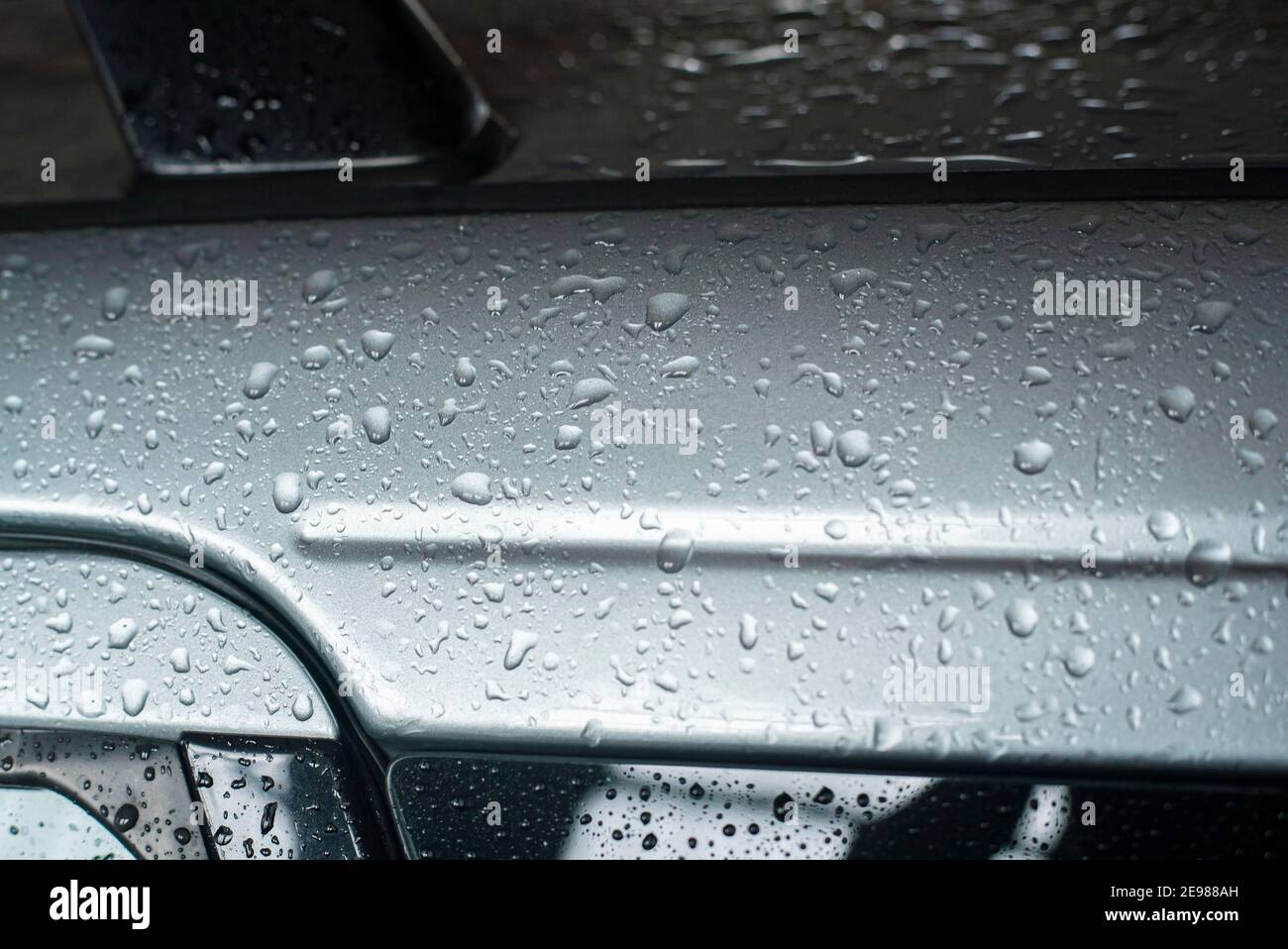 Macro Detail of water droplets on the car body Stock Photo - Alamy