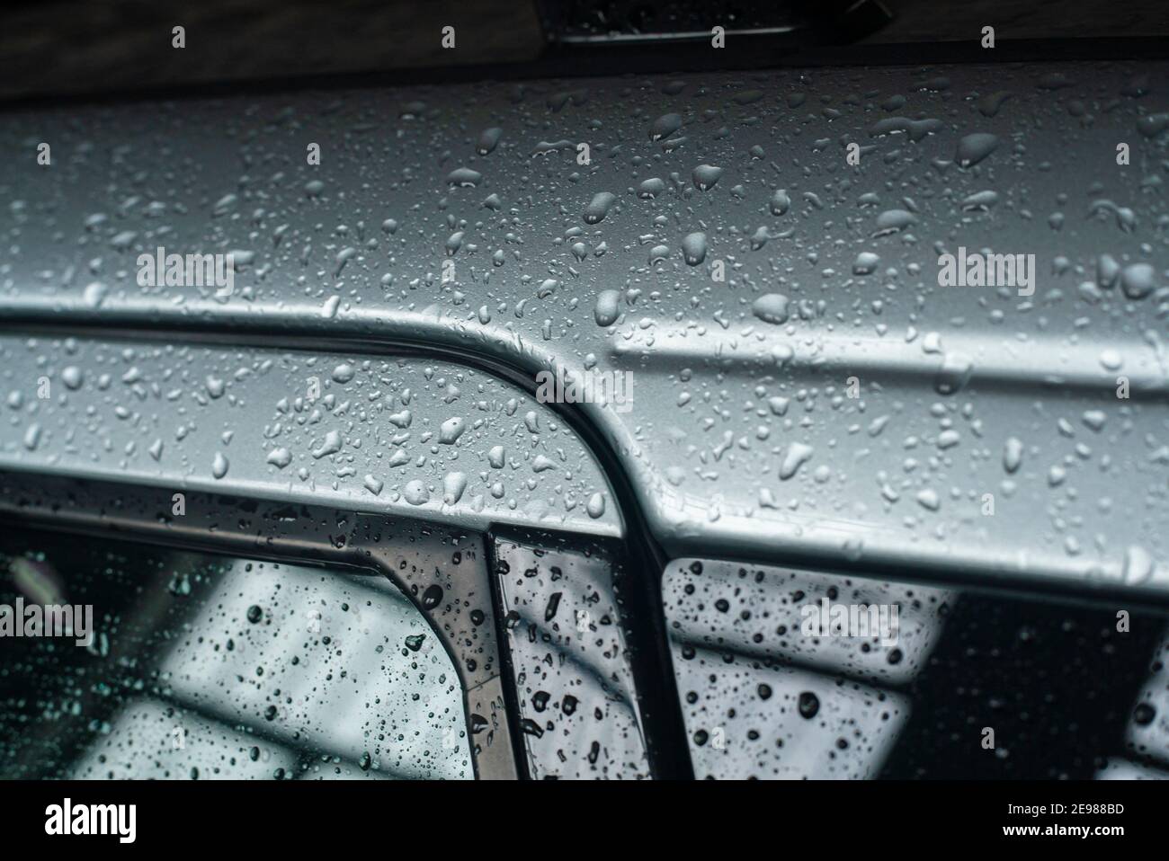 Macro Detail of water droplets on the car body Stock Photo - Alamy