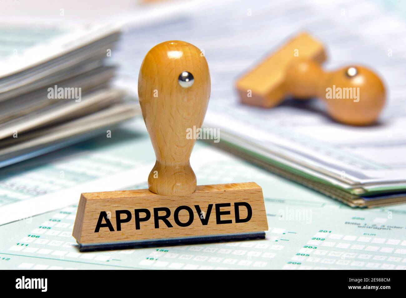 approved printed on rubber stamp Stock Photo - Alamy
