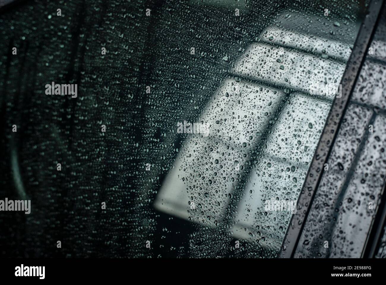 Macro Detail of water droplets on the car window Stock Photo - Alamy
