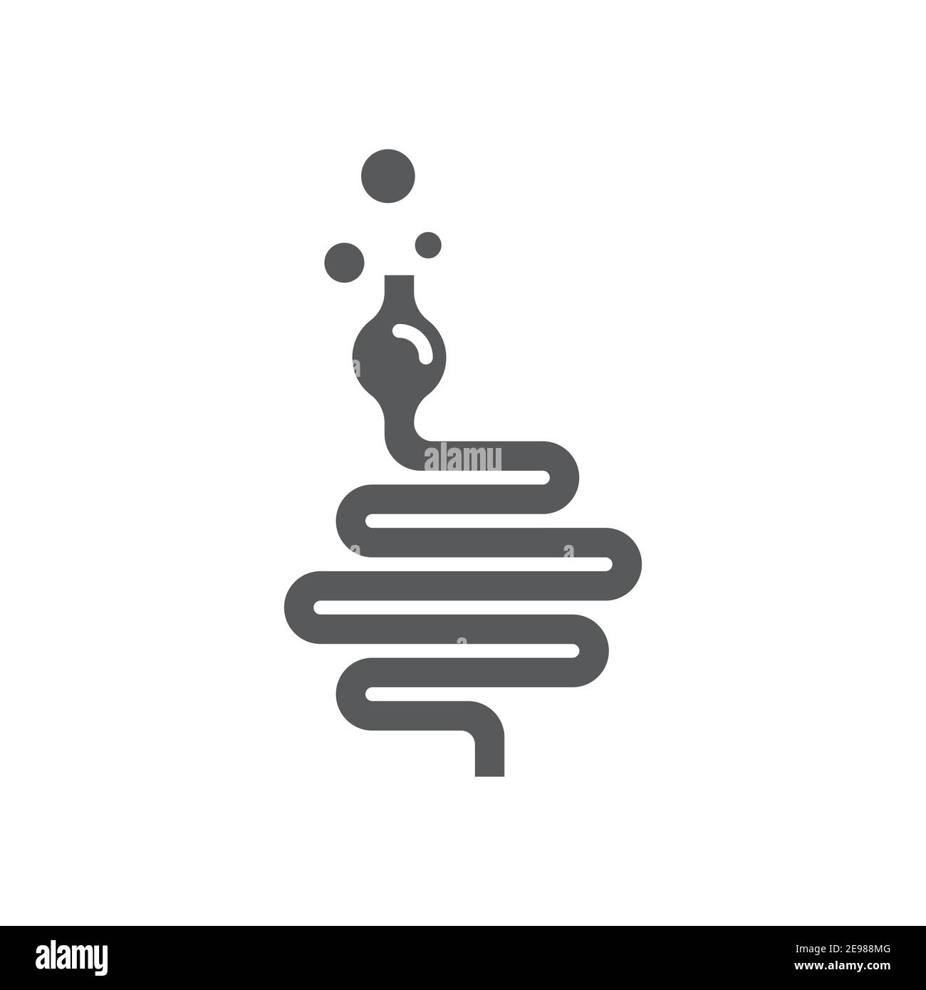 Intestinal gas icon, color, line, outline vector sign, linear style ...