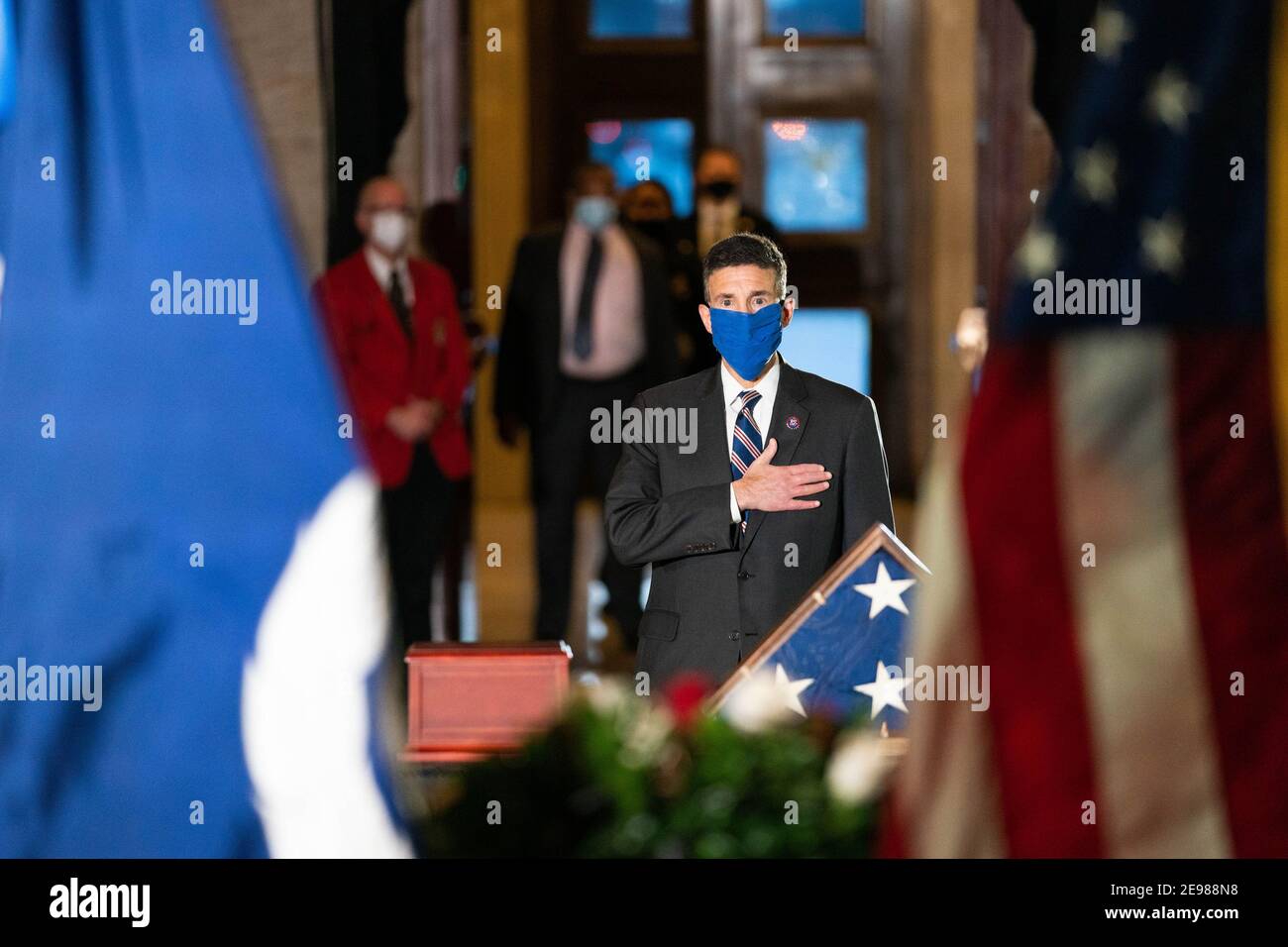 Rep. David Kustoff (R-TN) pays their respects to Capitol Police officer ...