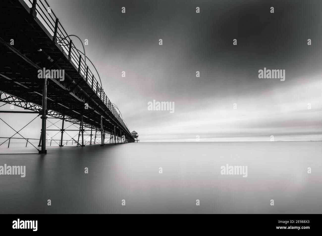 Southport Pier at high tide with a long exposure Stock Photo - Alamy