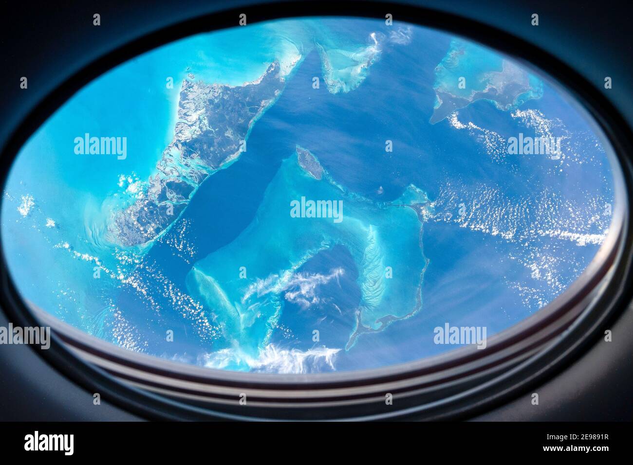Earth's crust framed in the ISS window. Digital Enhancement. Elements ...
