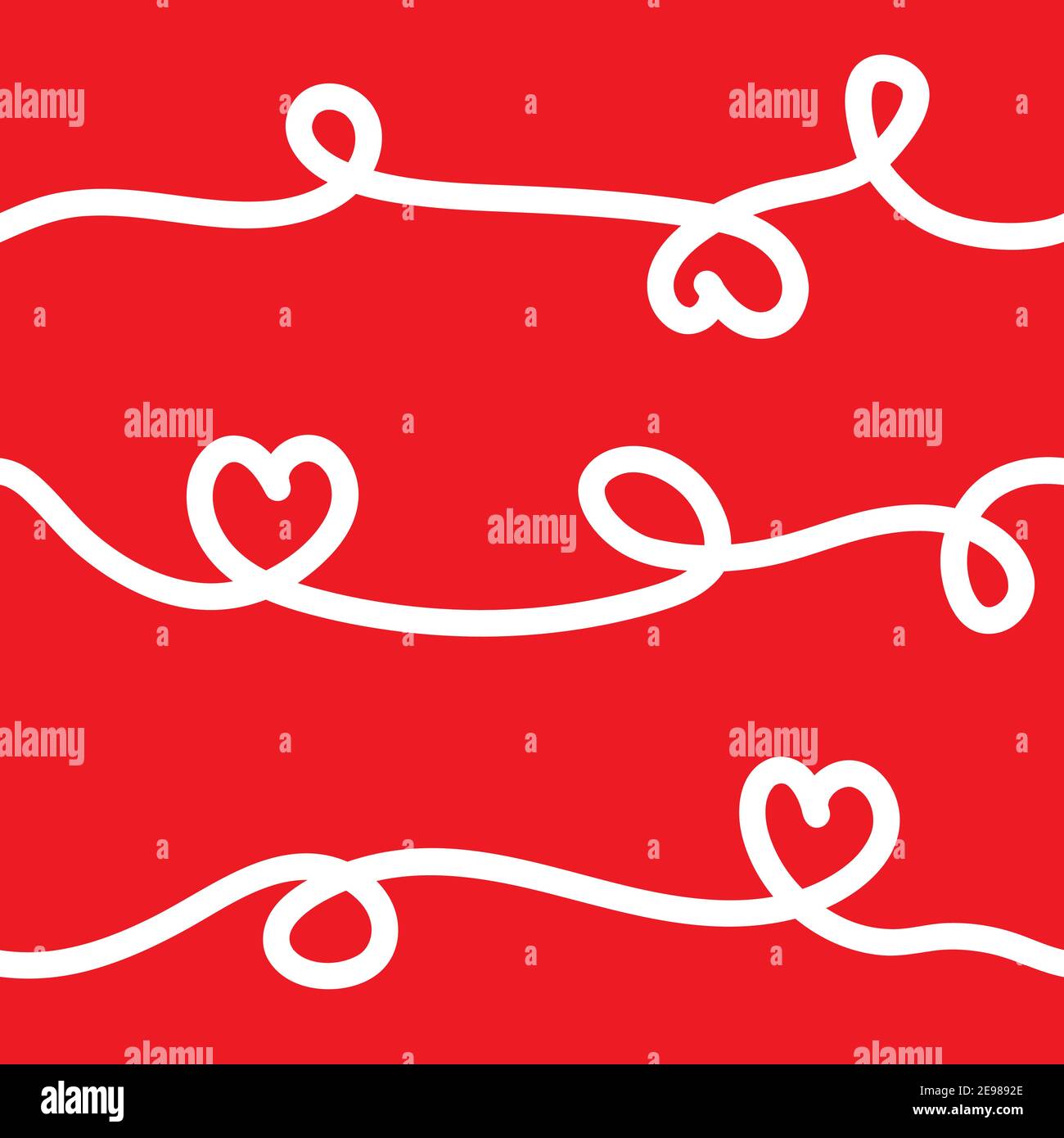 Romantic doodle heart seamless pattern valentines wrapping paper Stock ...