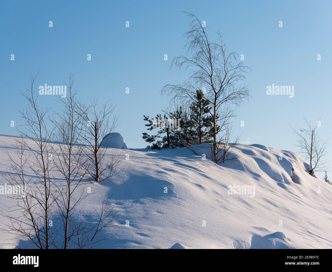 Helsinki / Finland - FEBRUARY 3, 2021: Beautiful snowy and tranquil ...