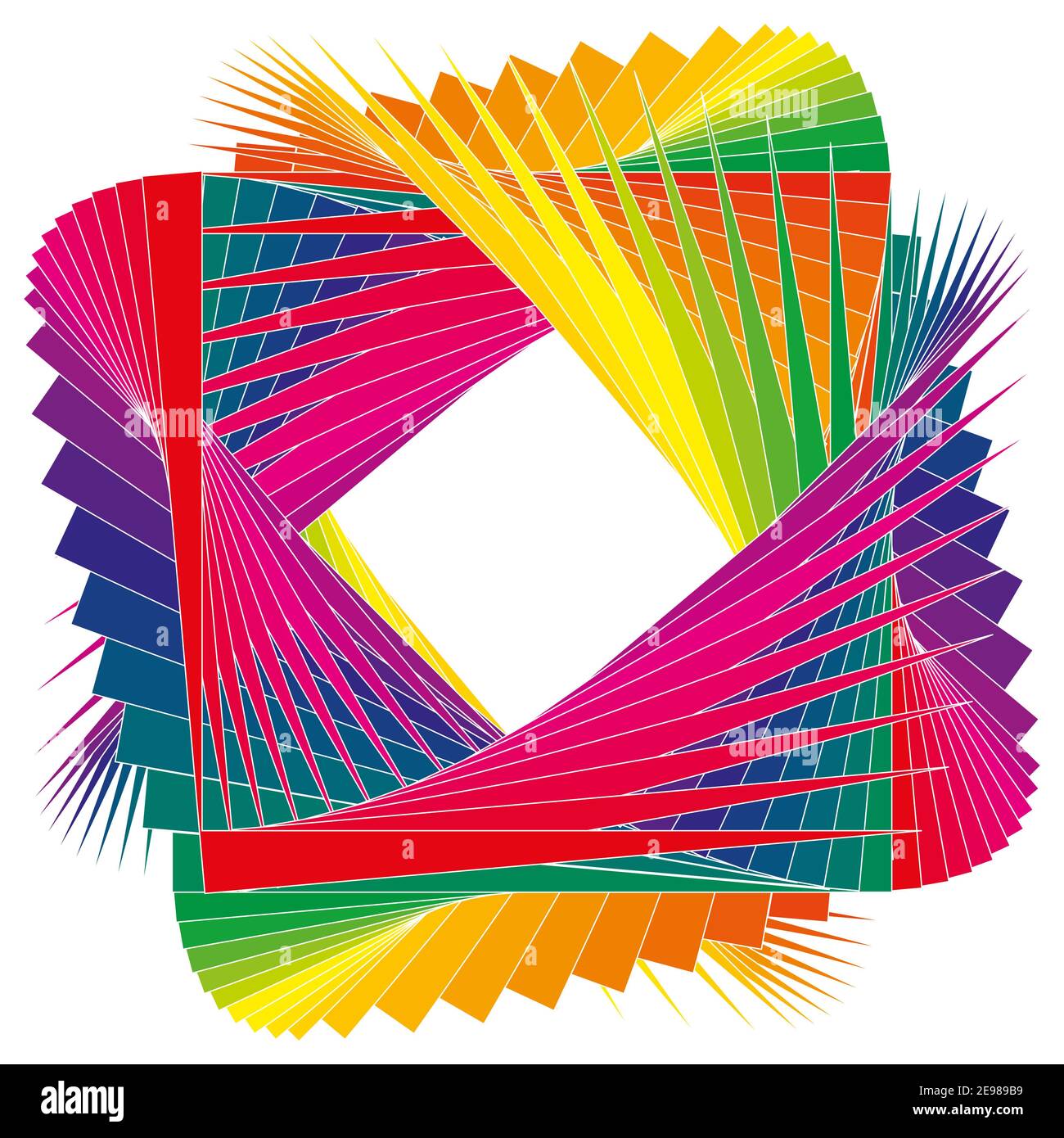 Frame Pattern made from fanned-out color snippets in many different ...