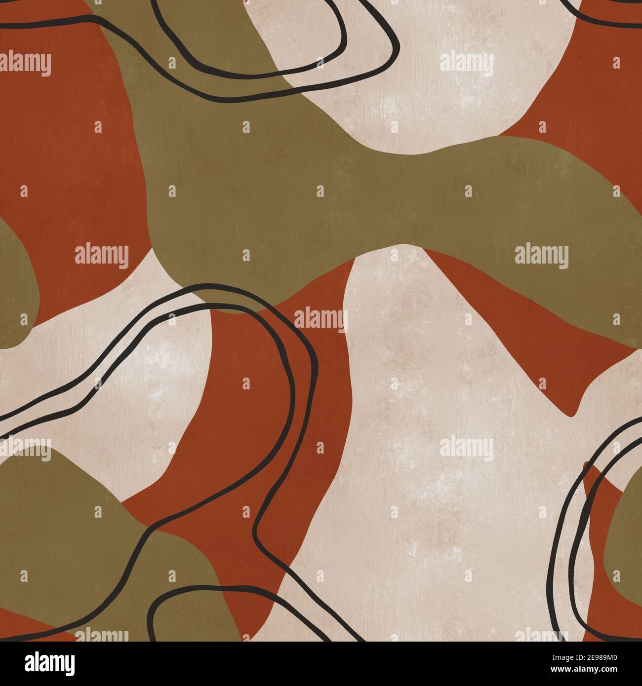 Seamless organic rounded curvy shapes naive design Stock Photo - Alamy