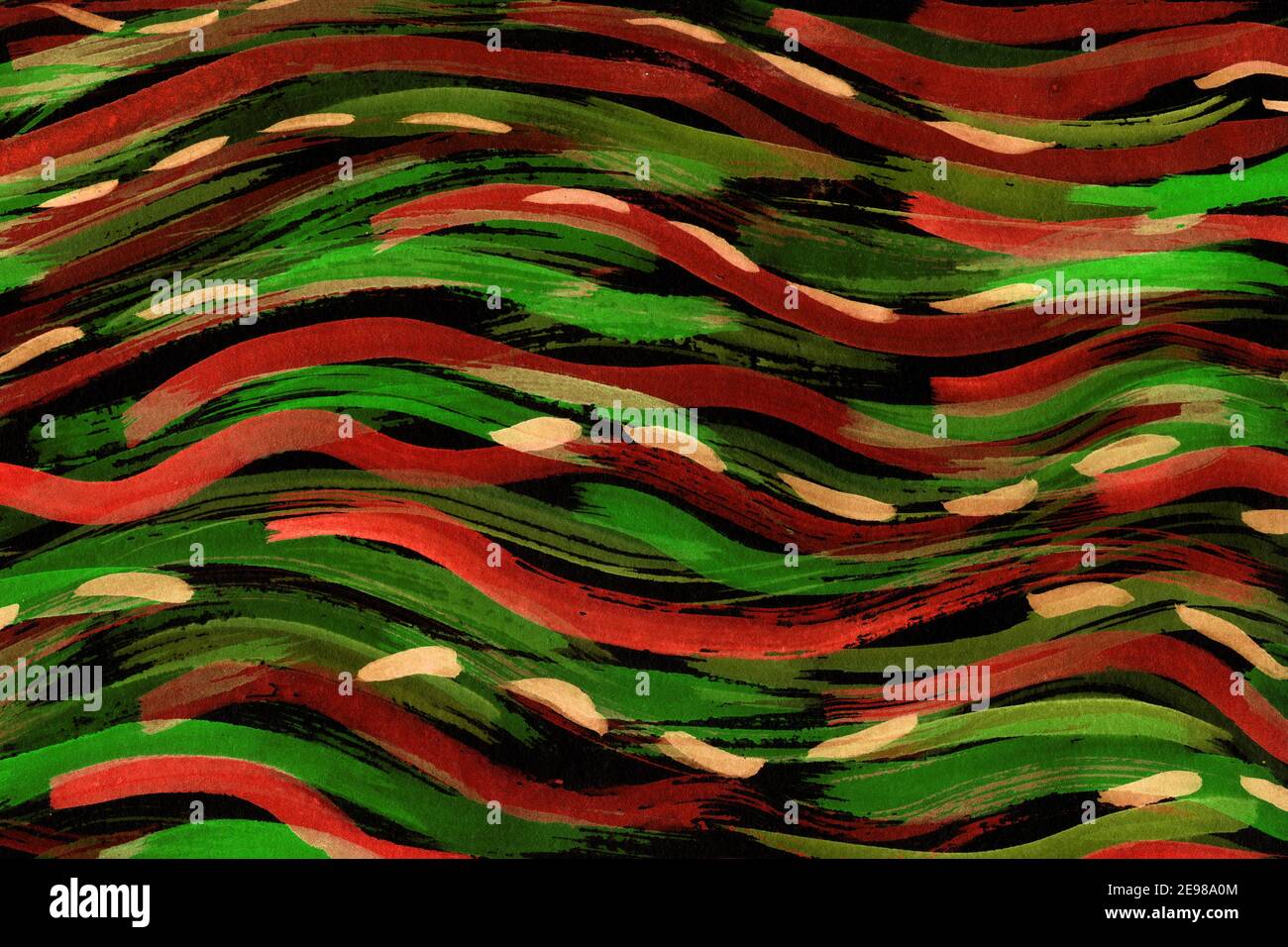 Abstract striped watercolor dark neon background. Dashed line ...