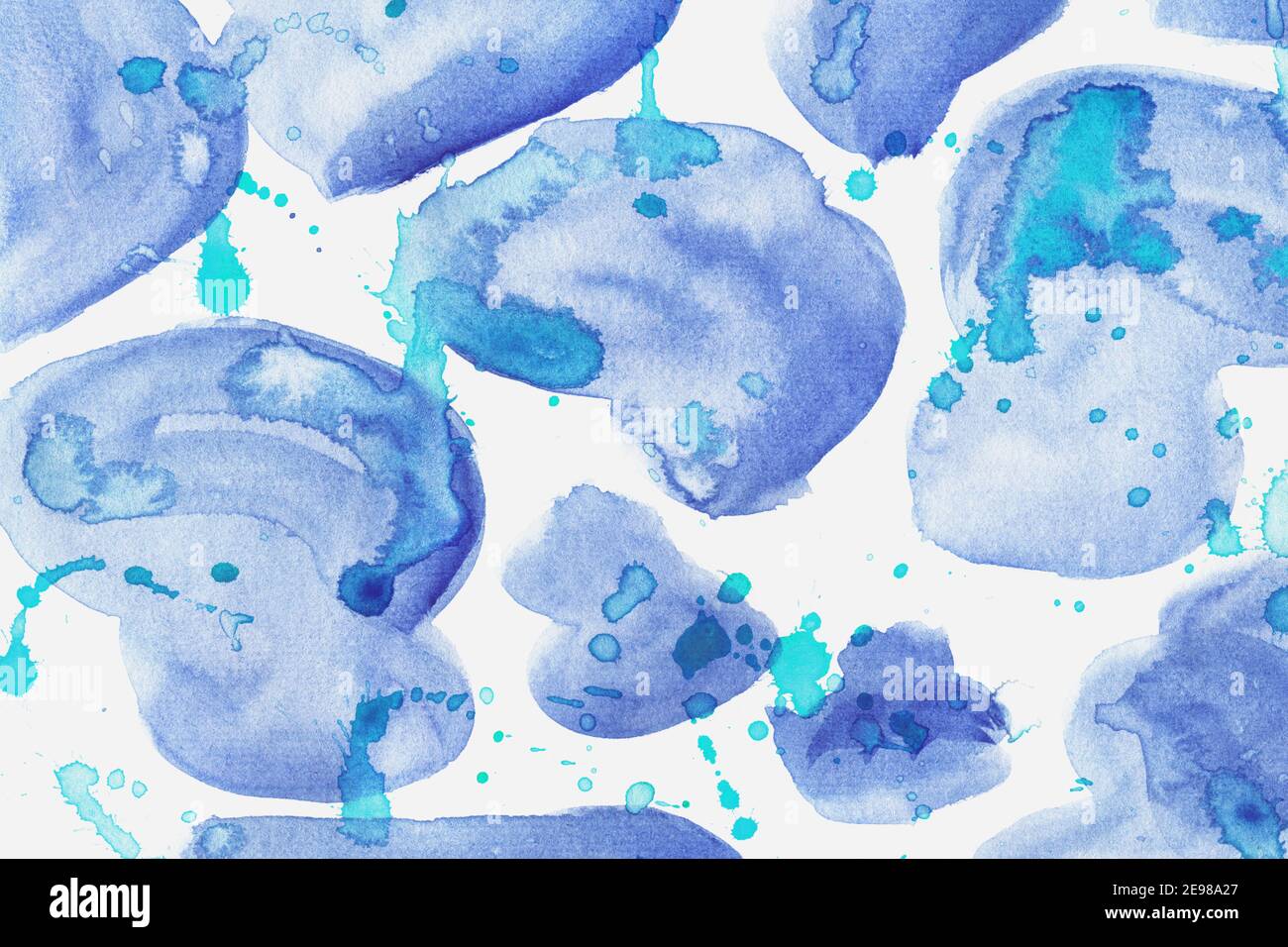 Abstract sky blue watercolor background. Hand-painted texture, splashes ...