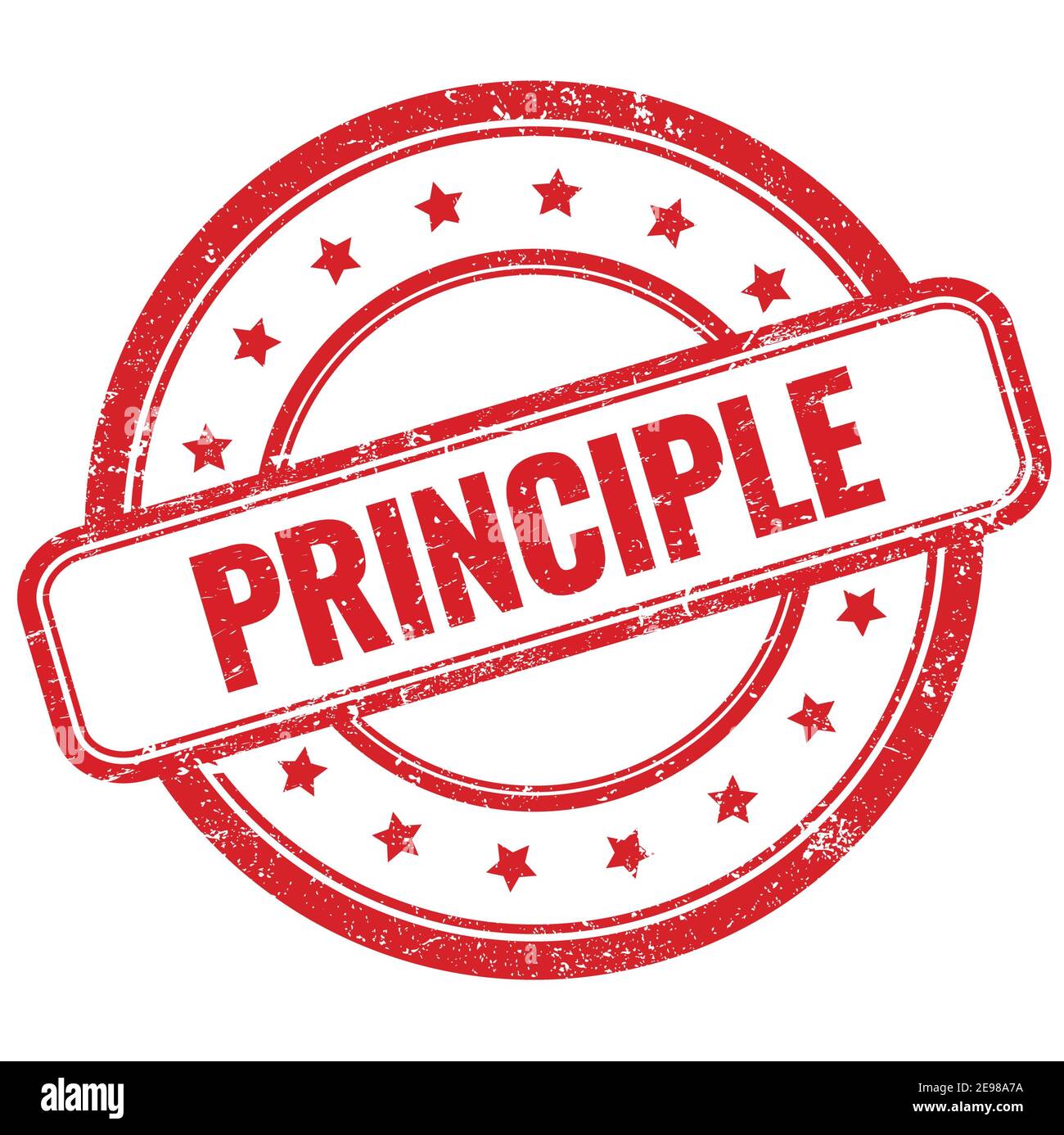 PRINCIPLE text on red vintage grungy round rubber stamp Stock Photo - Alamy