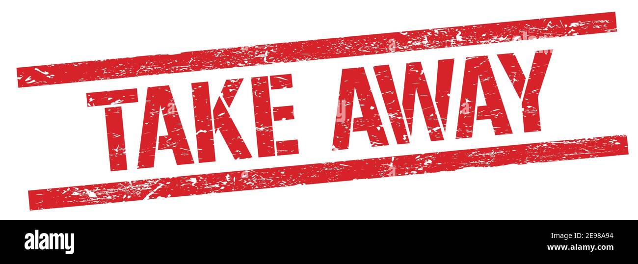 TAKE AWAY text on red grungy rectangle stamp sign Stock Photo - Alamy