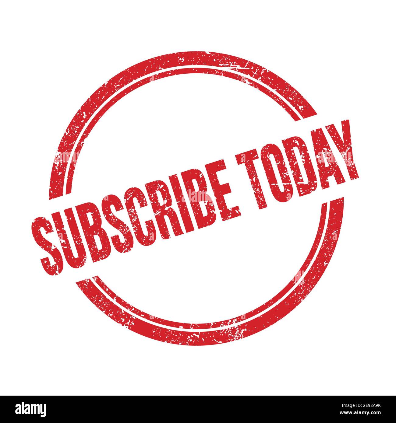 SUBSCRIBE TODAY text written on red grungy vintage round stamp Stock ...