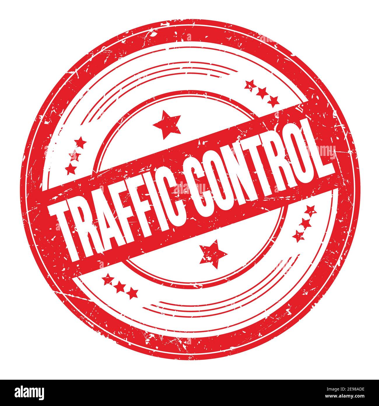 TRAFFIC CONTROL text on red round grungy texture stamp Stock Photo - Alamy