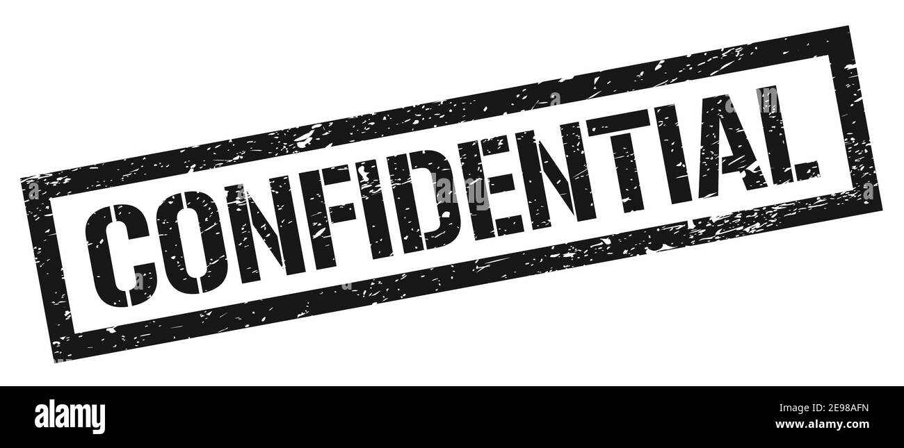 CONFIDENTIAL black grungy rectangle stamp sign Stock Photo - Alamy