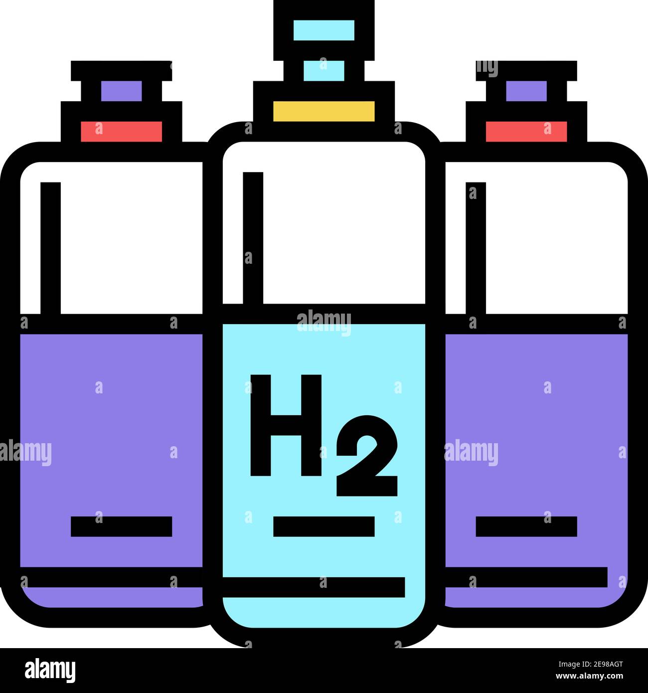 Hydrogen gas cylinders Stock Vector Images - Alamy